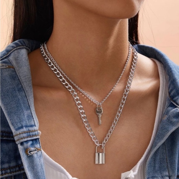 Jewelry | Silver 425 Lock Key Layered Necklace | Poshmark